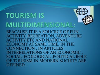 CHARACTERISTICS OF TOURISM | PPTX