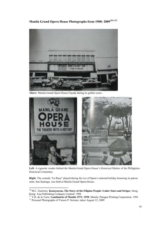 Manila Grand Opera House Historical Research | PDF