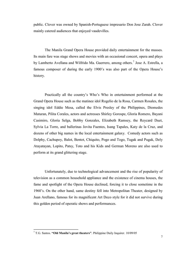 Manila Grand Opera House Historical Research | PDF | Opera | Fine Art