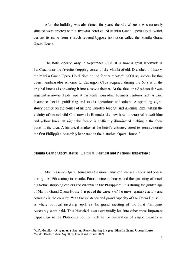 Manila Grand Opera House Historical Research | PDF | Opera | Fine Art