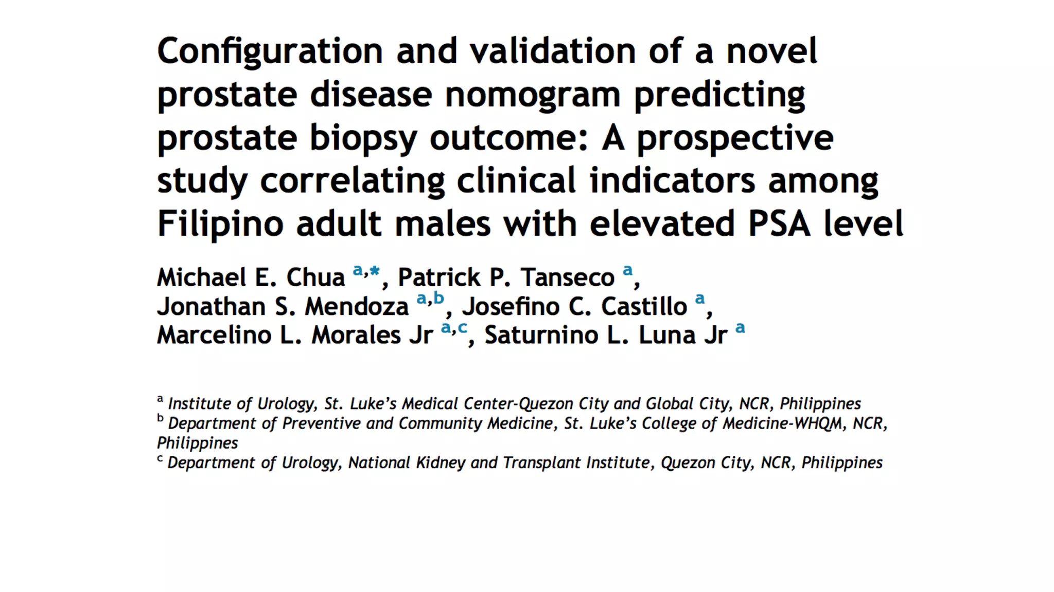 Role of Prostate Health Index in the changing landscape of prostate ...