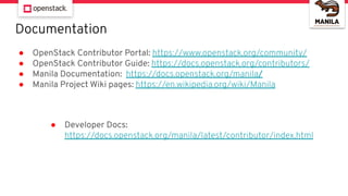 Manila Project Onboarding - Denver Open Infrastructure Summit - May 2019 | PPT