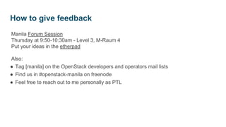 Manila project update openstack-berlin-summit-2018 | PPT