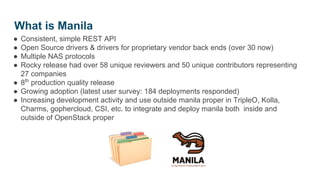 Manila project update openstack-berlin-summit-2018 | PPT