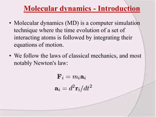 MOLECULAR SIMULATION TECHNIQUES | PPTX