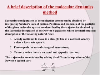 MOLECULAR SIMULATION TECHNIQUES | PPTX