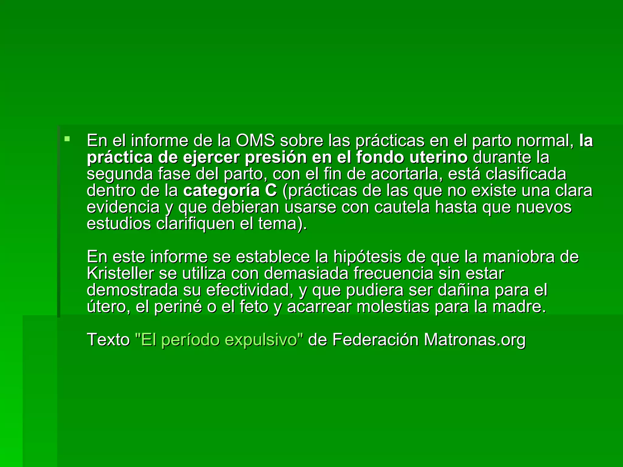 Maniobra De Kristeller | PPT