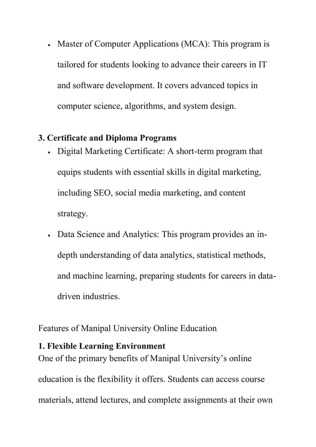 Manipal University Online Education/ online MBA | PDF