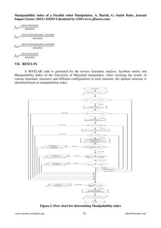 Manipulability index of a parallel robot manipulator | PDF
