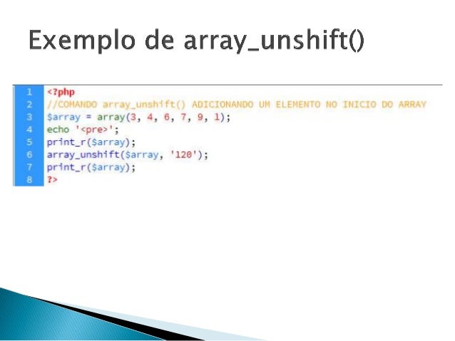 Manipulacao de arrays Manipulacao de arrays