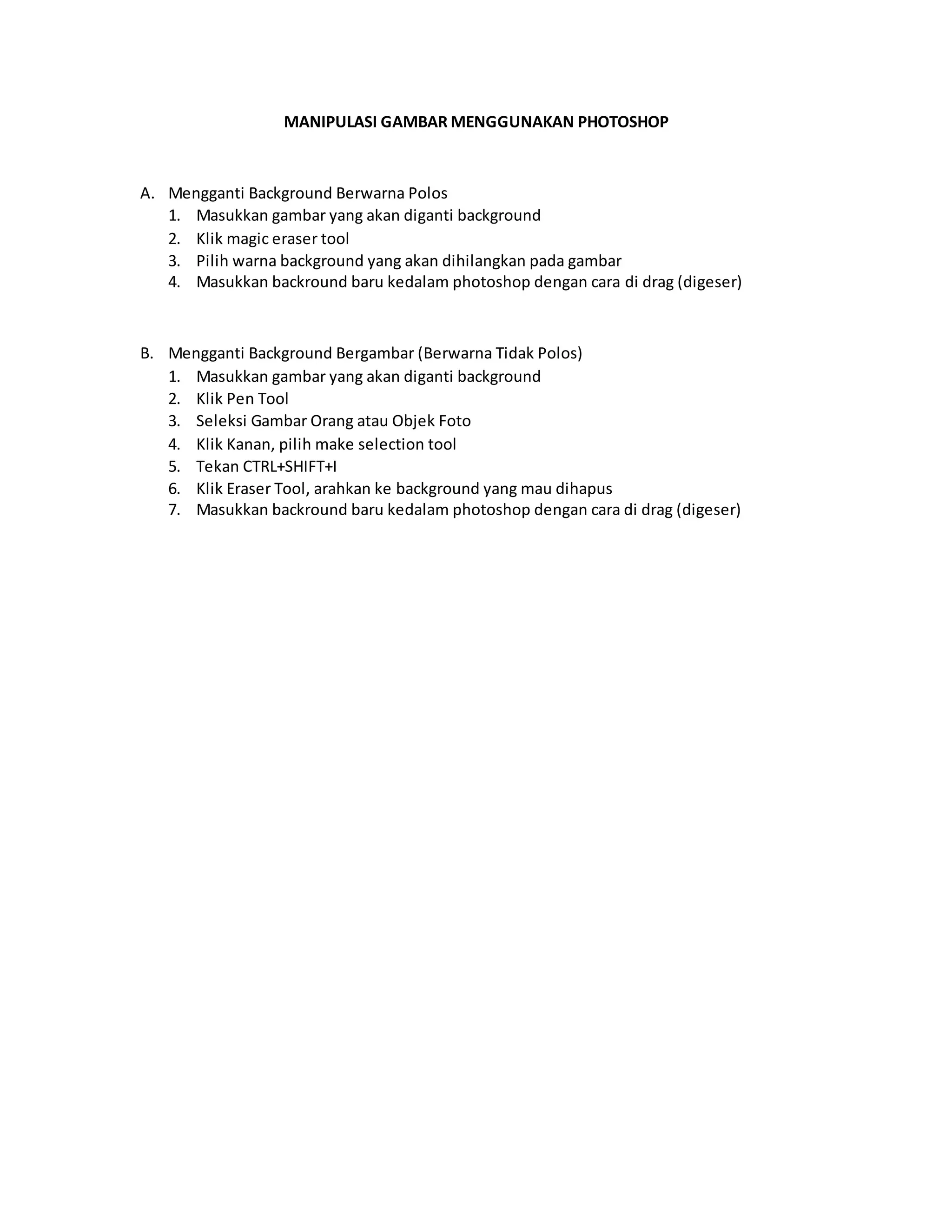 Manipulasi gambar menggunakan photoshop | PDF