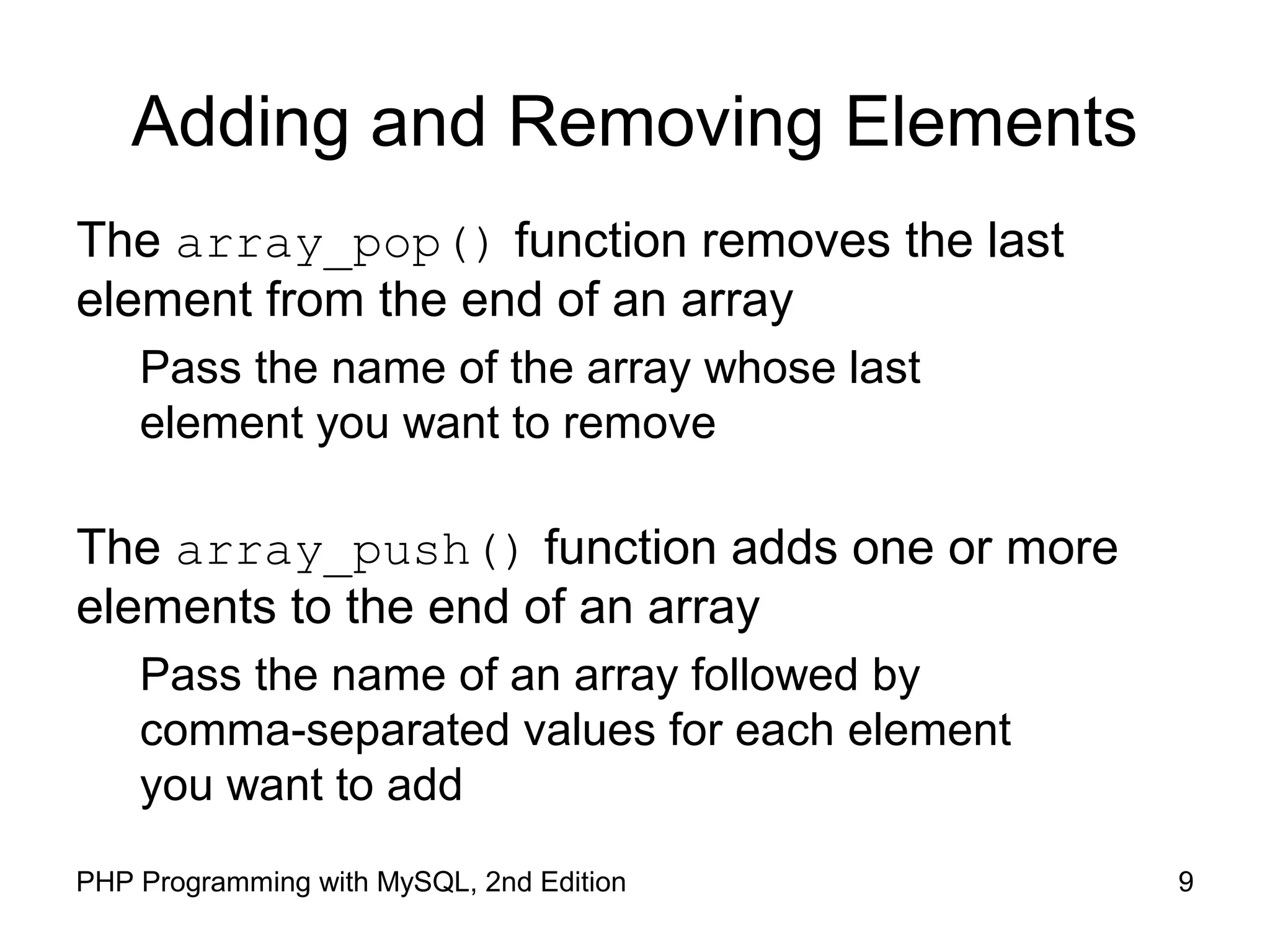 Using Arrays With Php For Forms And Storing Information Ppt