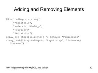 Using arrays with PHP for forms and storing information | PPT