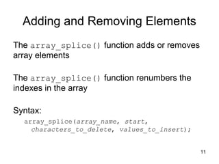 Using arrays with PHP for forms and storing information | PPT