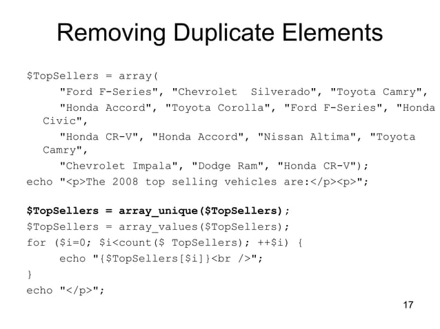 Using Arrays With Php For Forms And Storing Information Ppt 5365