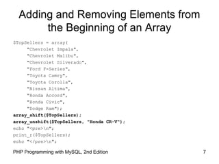 Using arrays with PHP for forms and storing information | PPT