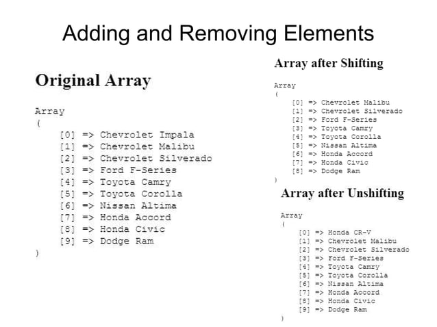 Using arrays with PHP for forms and storing information | PPT