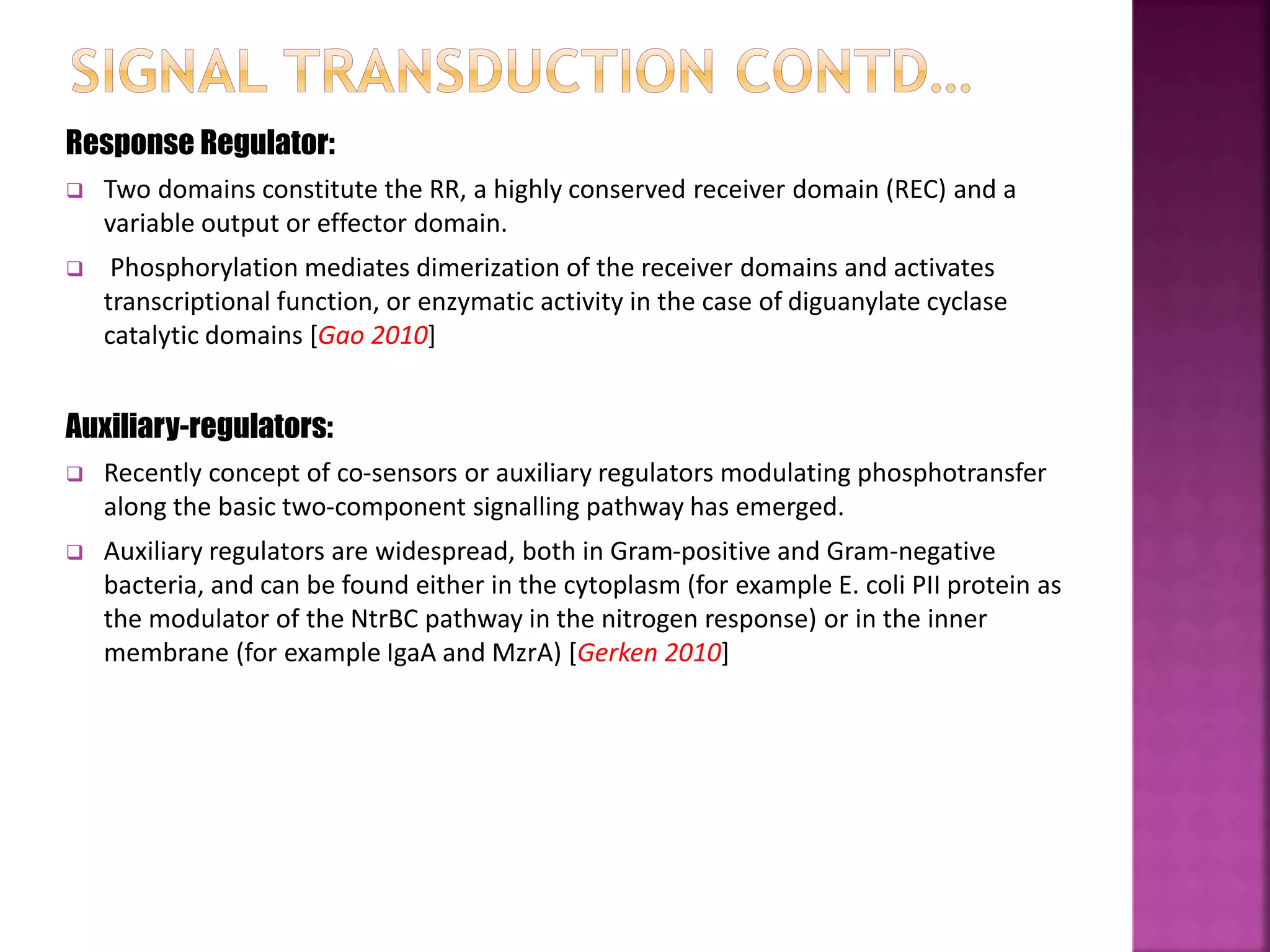 Manipulating bacterial cell fate via signal transduction | PPTX
