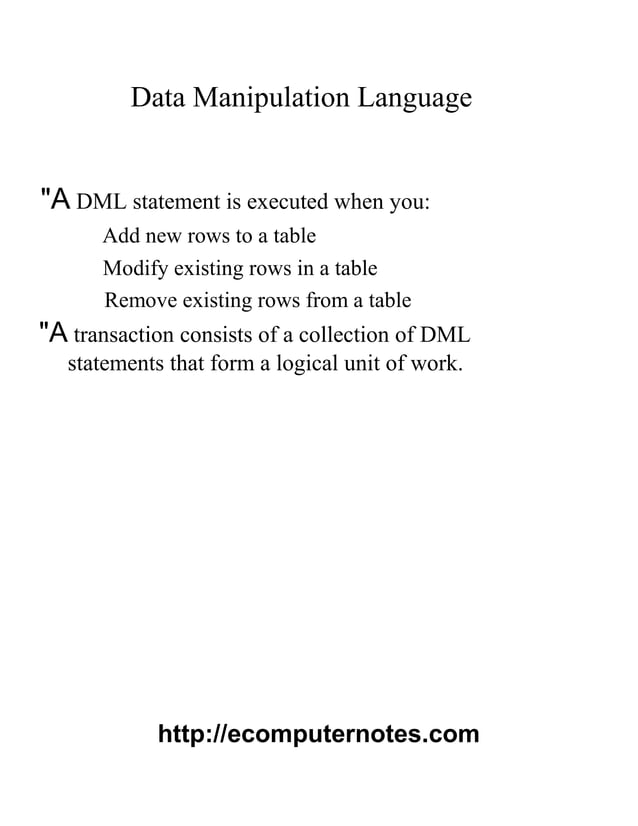 E Computer Notes Manipulating Data Ppt Databases Computer 0651
