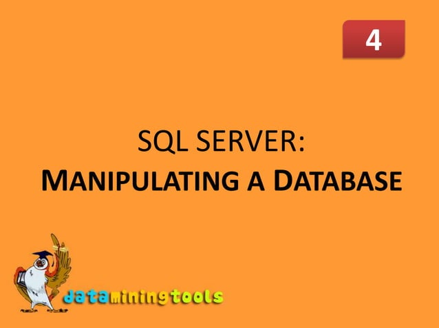 MS SQLSERVER:Manipulating Database | PPT