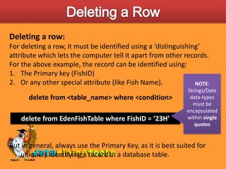 MS SQL SERVER: Manipulating Database | PPT