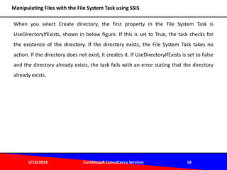 Manipulating files with the file system task using SSIS | PPT