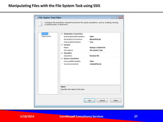 Manipulating files with the file system task using SSIS | PPT