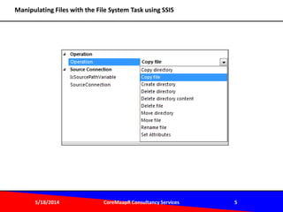 Manipulating files with the file system task using SSIS | PPT