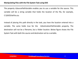 Manipulating files with the file system task using SSIS | PPT