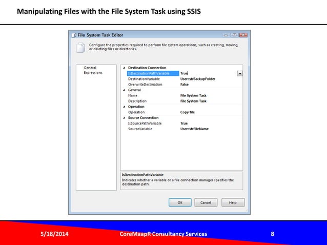 Manipulating files with the file system task using SSIS | PPT