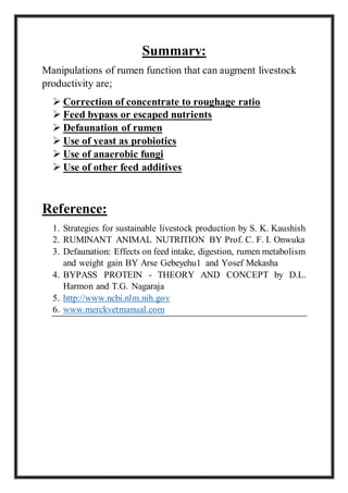 Manipulation of rumen | DOCX