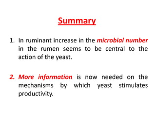 Manipulation of rumen fermentation by use of microbial feed ...