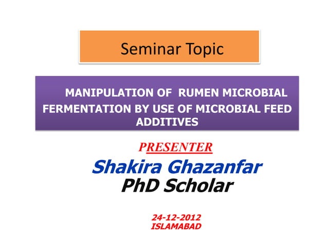 Manipulation of rumen fermentation by use of microbial feed ...