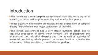Manipulation of rumen function to augment livestock productivity | PPT