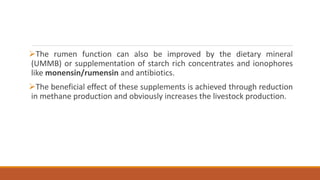 Manipulation of rumen function to augment livestock productivity | PPT