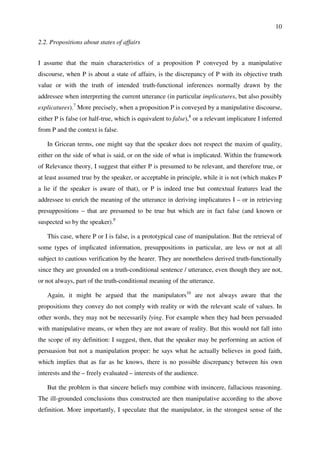 Manipulation and cognitive pragmatics. Preliminary hypotheses | PDF