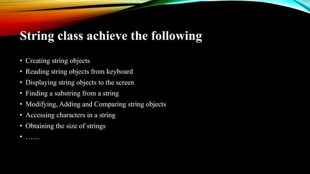 Manipulation strings in c++ | PPTX | Programming Languages | Computing
