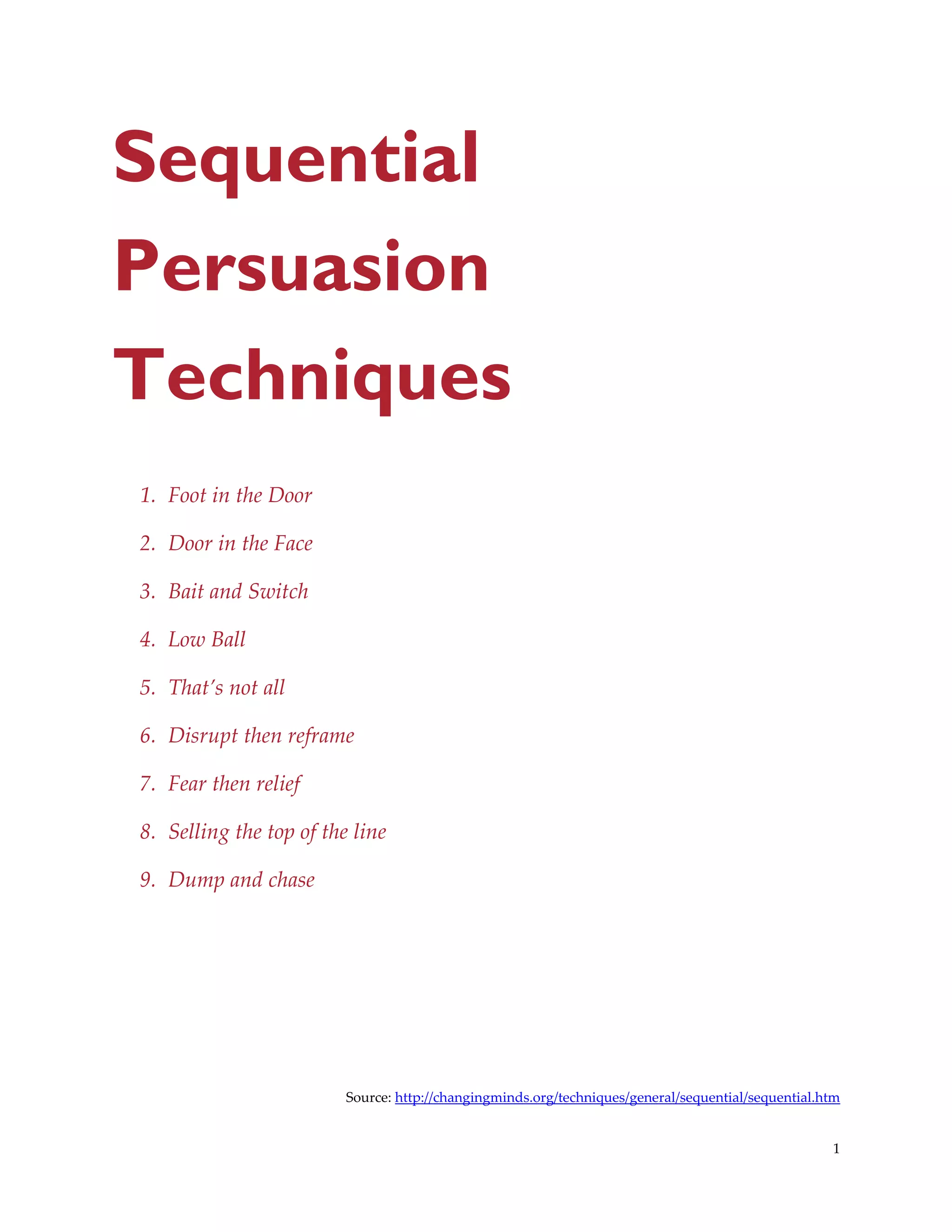 Persuasion techniques | PDF