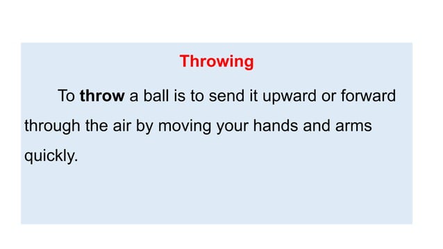 Manipulative Movement Skills:Throwing, Catching and Dribbling | PPTX