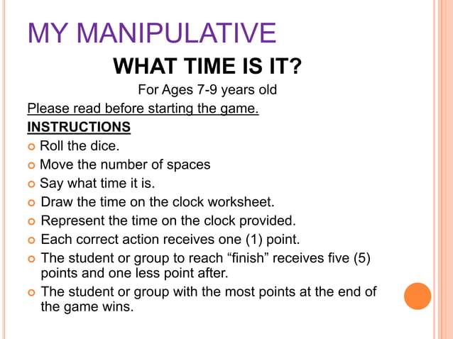 Manipulatives | PPTX | Model Toys | Hobbies & Interests