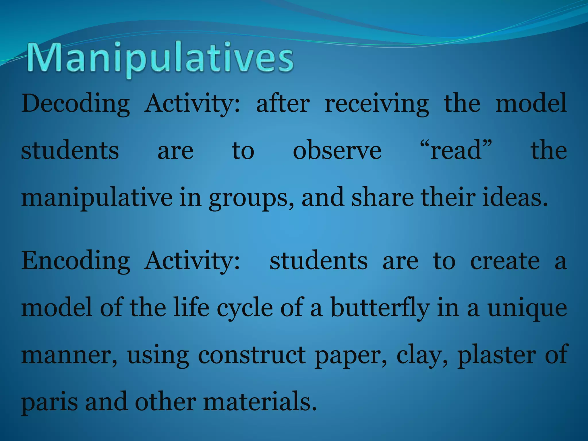 Manipulatives life cycle of a butterfly | PPTX