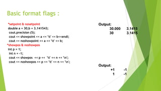 Manipulators in c++ | PPTX