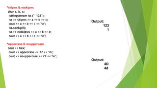 Manipulators in c++ | PPTX