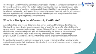 Manipur Land Ownership Certificate Guide | PPTX