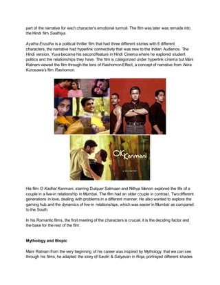 Mani ratnam film, craft & legacy | DOCX