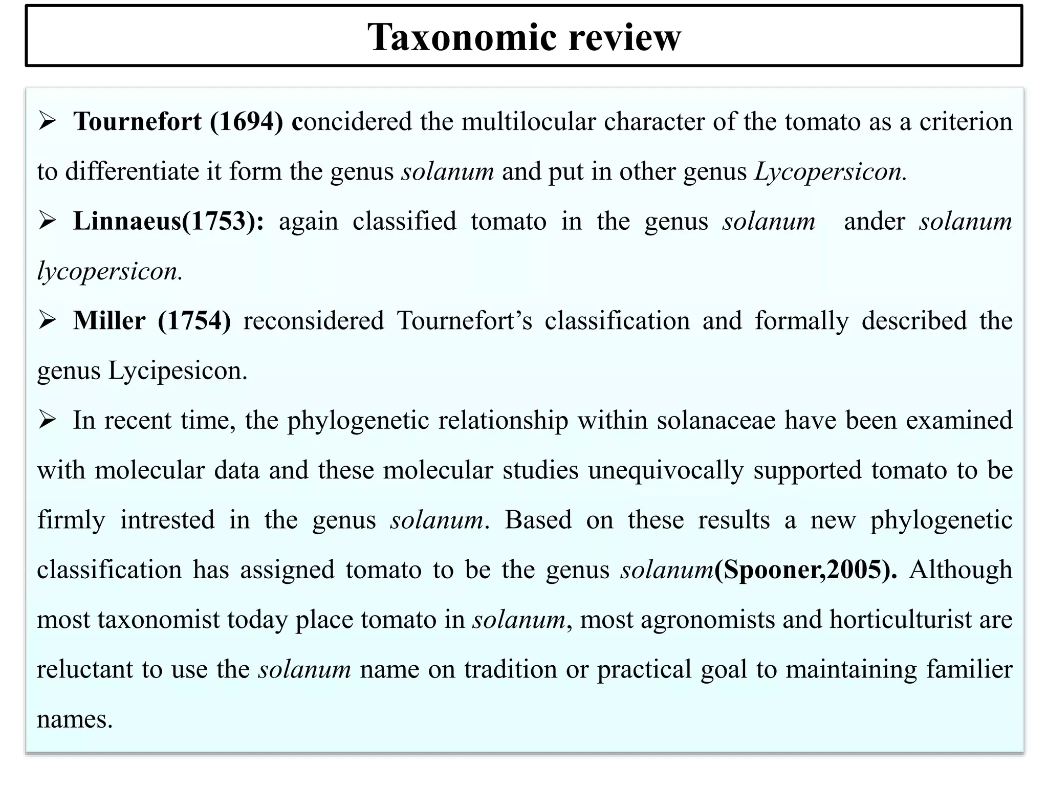 Systematics of tomato | PPT