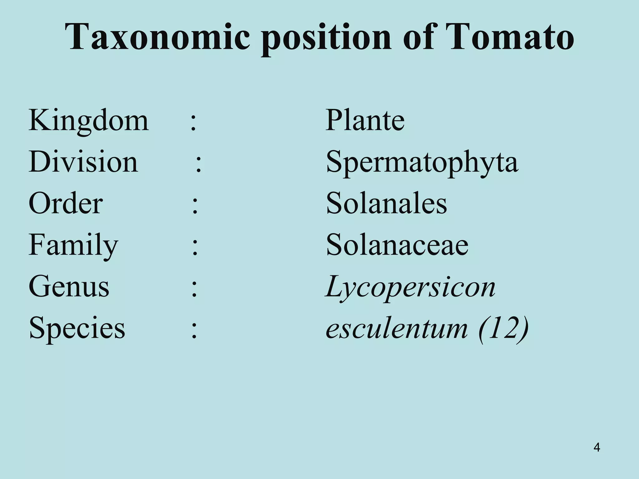 Systematics of tomato | PPT