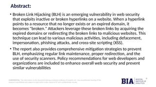 Understanding and Mitigating Broken Link Hijacking Vulnerabilities | PPTX