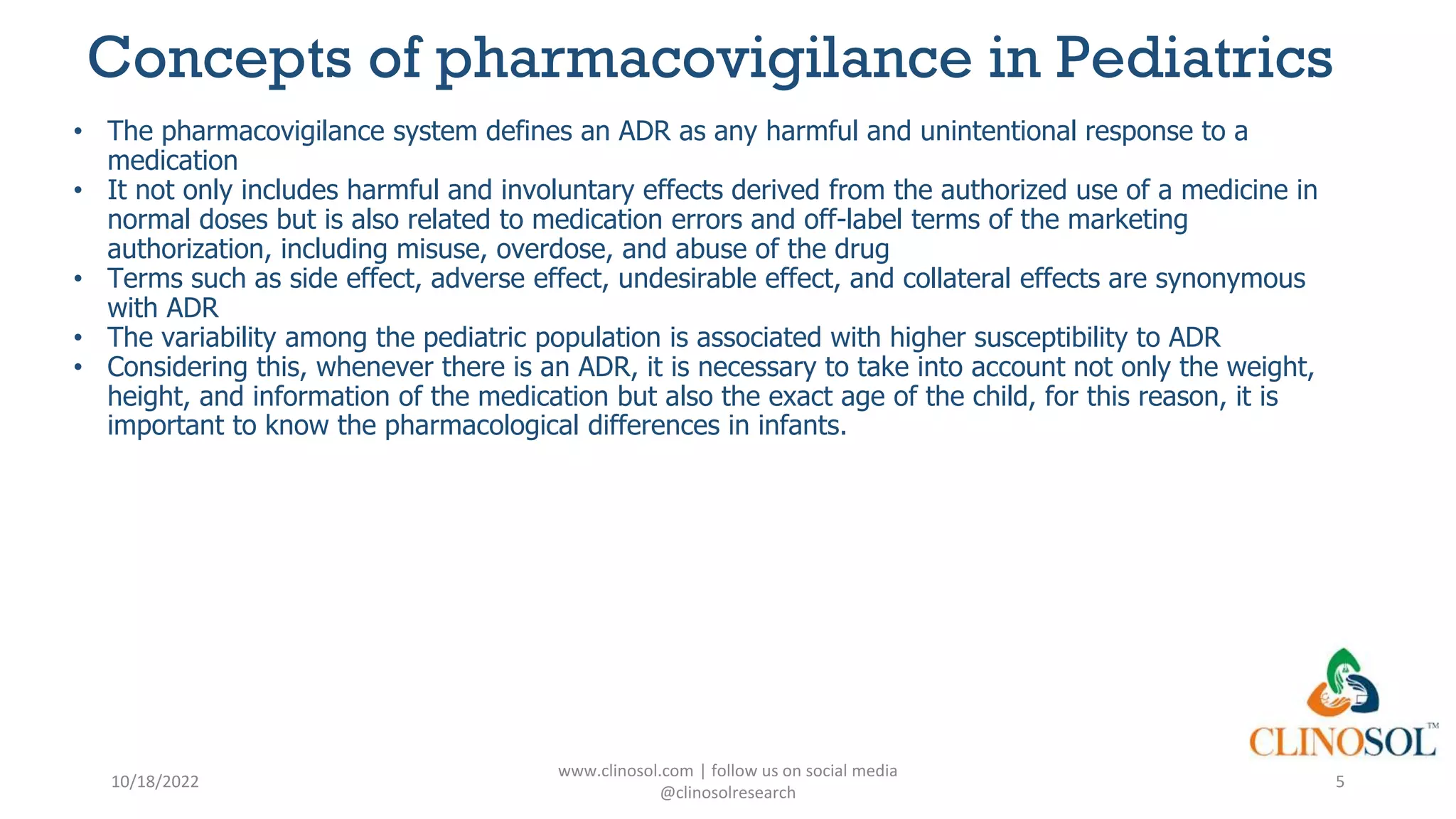 Pharmacovigilance in Special Populations: Considerations for Pediatric ...
