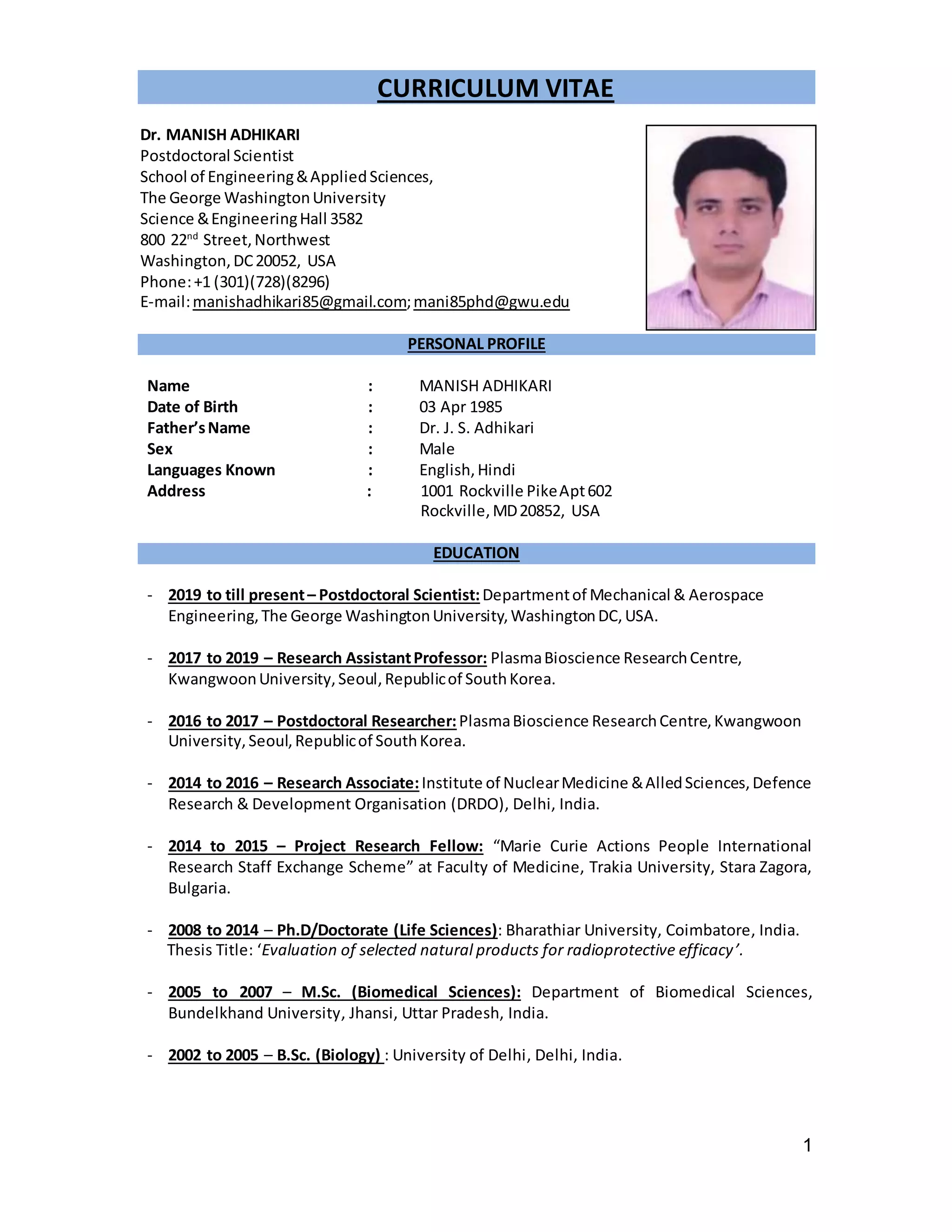 Manish adhikari Resume | DOC
